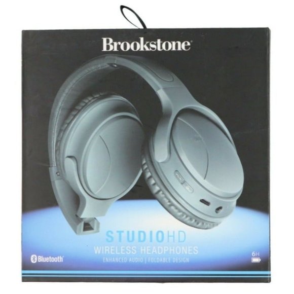 Brookstone | Headphones | Brookstone Studio Hd Wireless Headphones Grey ...